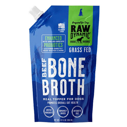 Raw Dynamic Dog Bone Broth Beef 12oz – Decker's Dog + Cat